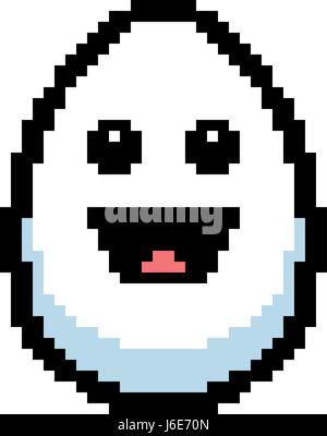 An illustration of an egg smiling in an 8-bit cartoon style Stock ...