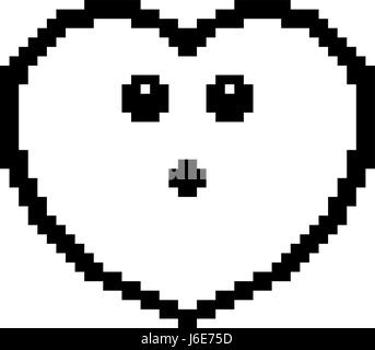 An illustration of a ghost looking surprised in an 8-bit cartoon style ...