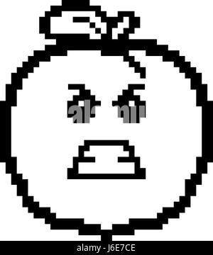 A cartoon illustration of a peach looking angry Stock Vector Image ...