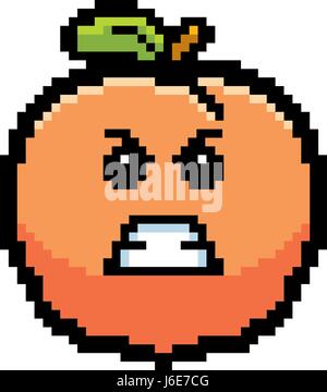 A cartoon illustration of a peach looking angry Stock Vector Image ...