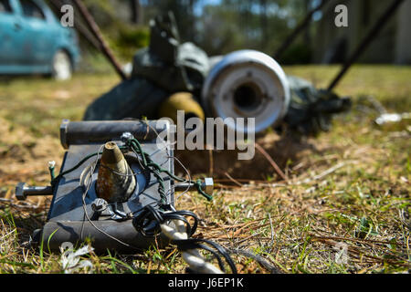 An MK1 rocket wrench removes the fuse of a projectile during EOD tool ...