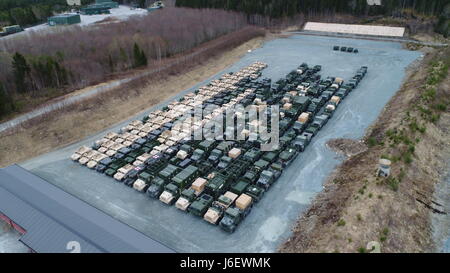 Part of the Marine Corps Prepositioning Program-Norway, vehicles are ...