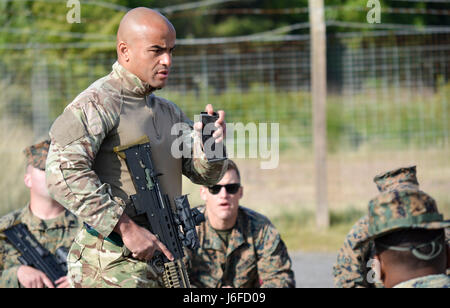 Royal Marine Commando Sgt. Chris Abrams supervises the conduct of the ...