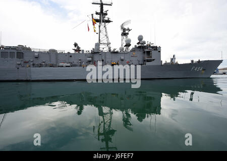 The Turkish Navy frigate TCG Gokceada (F494) in the Grand Harbour of ...