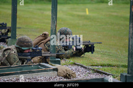 U.S. Marines and Royal Marines aim SA80 A2 L85 Assault Rifle's ...