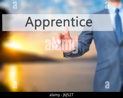 Apprentice - Businessman press on digital screen. Business, internet ...