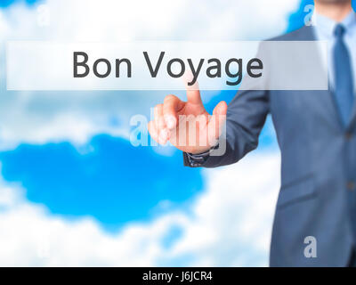 The French Words Bon Voyage on a Label which means Safe Journey Stock ...
