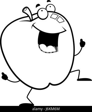 A happy cartoon apple dancing and smiling Stock Vector Image & Art - Alamy