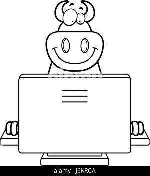 A cartoon illustration of a devil using a computer Stock Vector Image ...