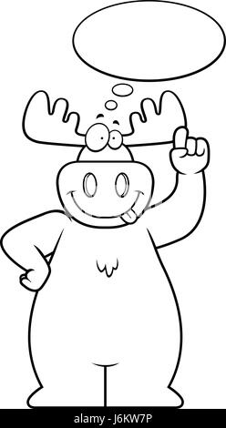 A happy cartoon moose thinking and smiling Stock Vector Image & Art - Alamy