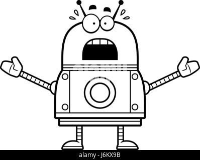 A cartoon illustration of a red robot looking angry Stock Vector Image ...