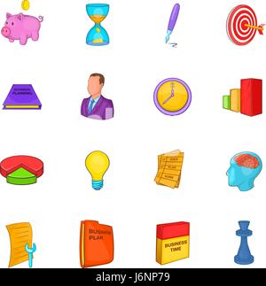 Bank employee icons set. Cartoon set of bank employee vector icons for ...