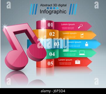 Music education Infographic. Treble clef icon. Note icon Stock Vector ...