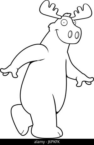 A happy cartoon moose walking and smiling Stock Vector Image & Art - Alamy