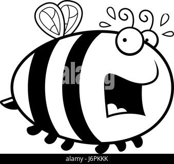 A cartoon illustration of a bee looking scared Stock Vector Image & Art ...