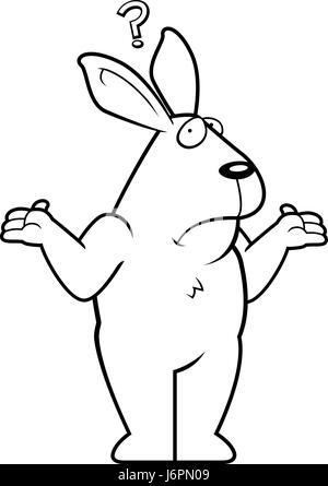 A cartoon rabbit looking confused and shrugging Stock Vector Image ...