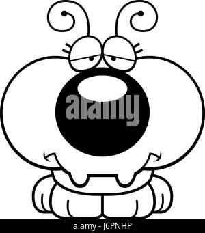 A cartoon illustration of a little ant with a sad expression Stock ...