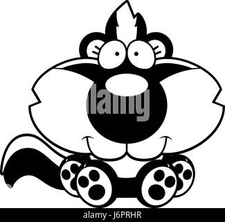 A cartoon illustration of a skunk sitting and smiling Stock Vector ...