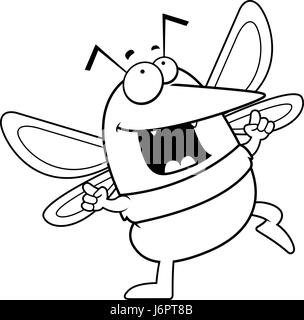 A happy cartoon mosquito dancing and smiling Stock Vector Image & Art ...