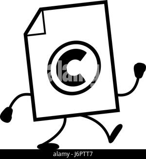 A cartoon illustration of a copyrighted file walking Stock Vector Image ...