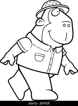 A happy cartoon explorer ape walking and smiling Stock Vector Image ...