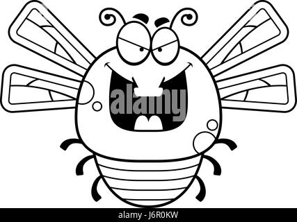 A cartoon illustration of an evil looking dragonfly Stock Vector Image ...