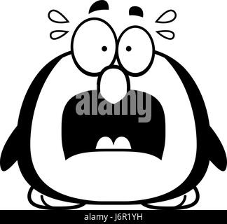A cartoon illustration of a penguin looking scared Stock Vector Image ...