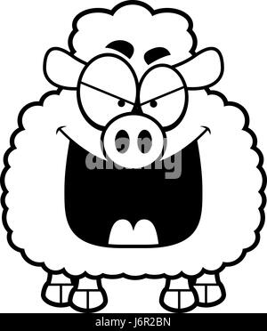A cartoon illustration of a lamb looking angry Stock Vector Image & Art ...