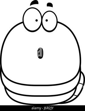 A cartoon illustration of a worm looking scared Stock Vector Image ...