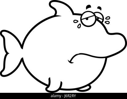 A cartoon illustration of a dolphin sad and crying Stock Vector Image ...