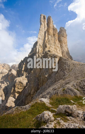blue dolomites steep sunshine cliff mountain travel mountains tip peak ...