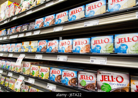 Boxes of Jell-O gelatin dessert on supermarket shelves in New York ...