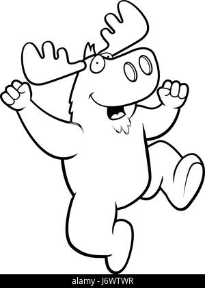 A happy cartoon moose jumping and smiling Stock Vector Image & Art - Alamy