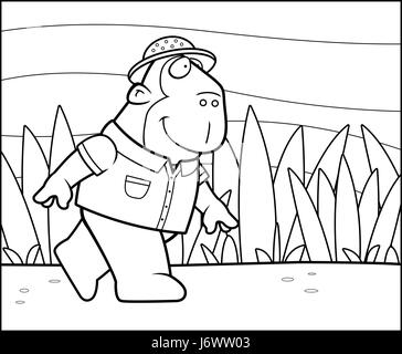 A happy cartoon explorer ape walking and smiling Stock Vector Image ...