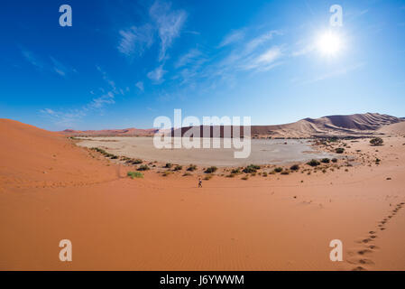 Dunes hiking in the Namib Desert, Namib Naukluft National Park, Namibia ...