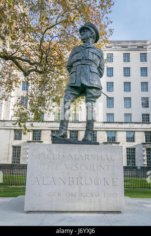 Statue of Viscount Alan Brooke in Whitehall outside the MoD building ...