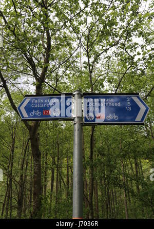 Rob Roy Way and National Cycle Route 7 signs in Drymen, Stirling ...