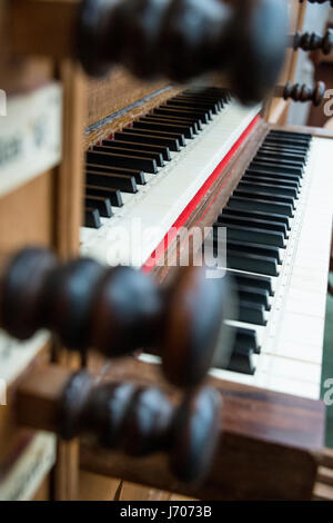 Old keyboard of a pipe organ Stock Photo - Alamy
