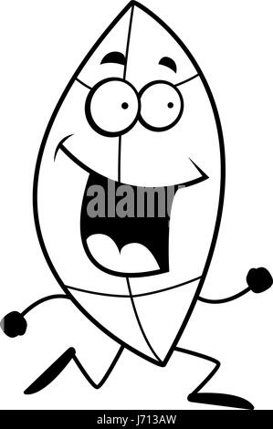 A happy cartoon leaf running and smiling Stock Vector Image & Art - Alamy
