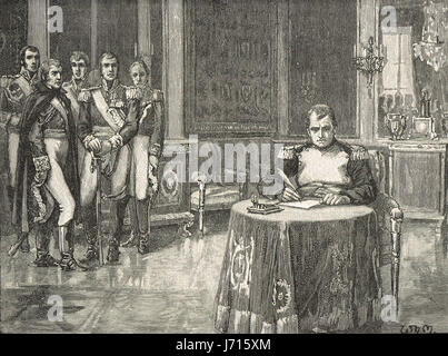 napoleon signing his abdication Bonaparte Emperor military political ...
