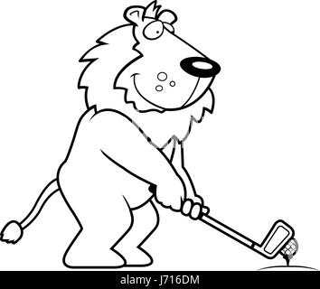 A cartoon illustration of a lion playing golf Stock Vector Image & Art ...