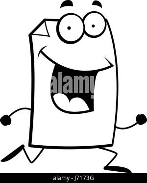 A cartoon illustration of a piece of paper running Stock Vector Image ...