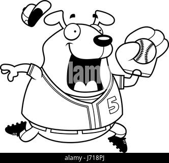 A cartoon illustration of a dog playing baseball Stock Vector Image ...