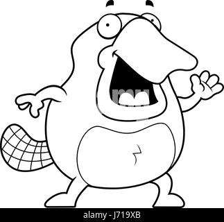 A happy cartoon platypus waving and smiling Stock Vector Image & Art ...