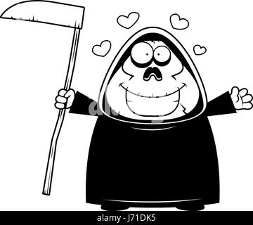 A cartoon illustration of a grim reaper ready to give a hug Stock ...