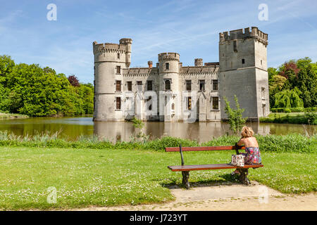Meise, Belgium - The castle of Bouchout in the botanic gardens of near ...