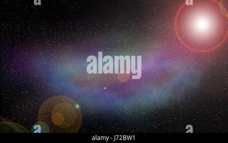nebula and flash of the planet in the open space Stock Photo - Alamy