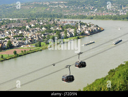 Cable car over the Rhine River, Cologne, North Rhine-Westphalia Stock ...
