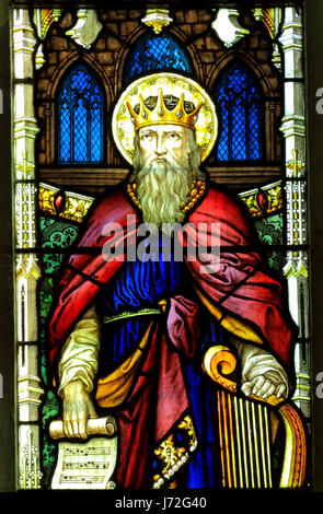 A stained glass window by A. L. Moore depicting The Lamb of God ...