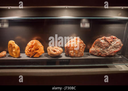Amber collection exhibition in Malbork Castle, Poland, Europe, display ...